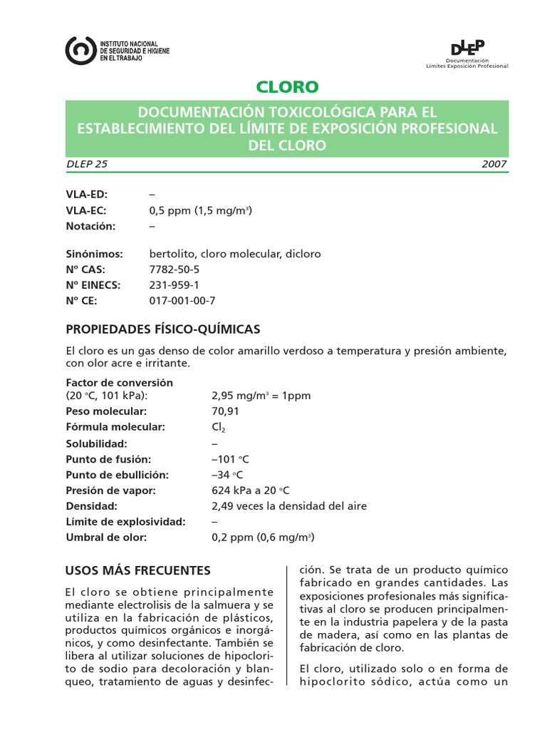 Cloro PDF | PDF | Cloro | Química