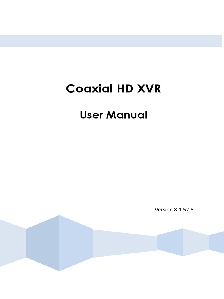 Coaxial HD XVR: User Manual | PDF | Menu (Computing) | Booting