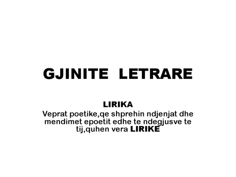 Gjinite Letrare | PDF