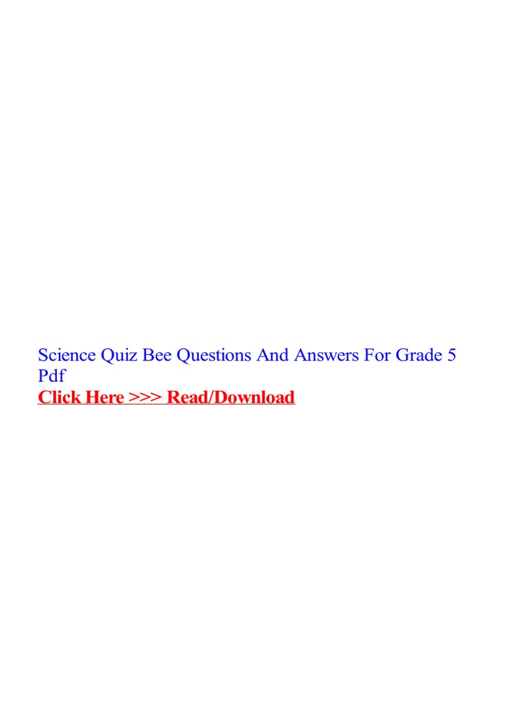 Quiz Bee | PDF | Multiple Choice | Quiz