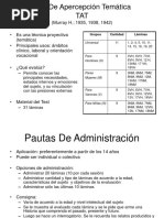 Orden de Las Láminas Test de Apercepcion Tematica Tat | PDF