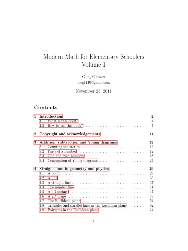 Modern Math For Elementary Schoolers - Volume I | PDF | Sphere | Line ...