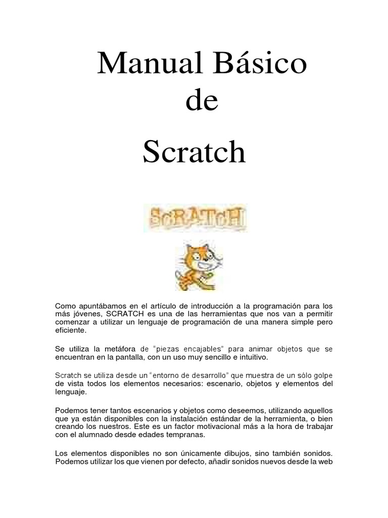 Manual Scratch | PDF | Scratch (lenguaje de programación) | Programa de computadora