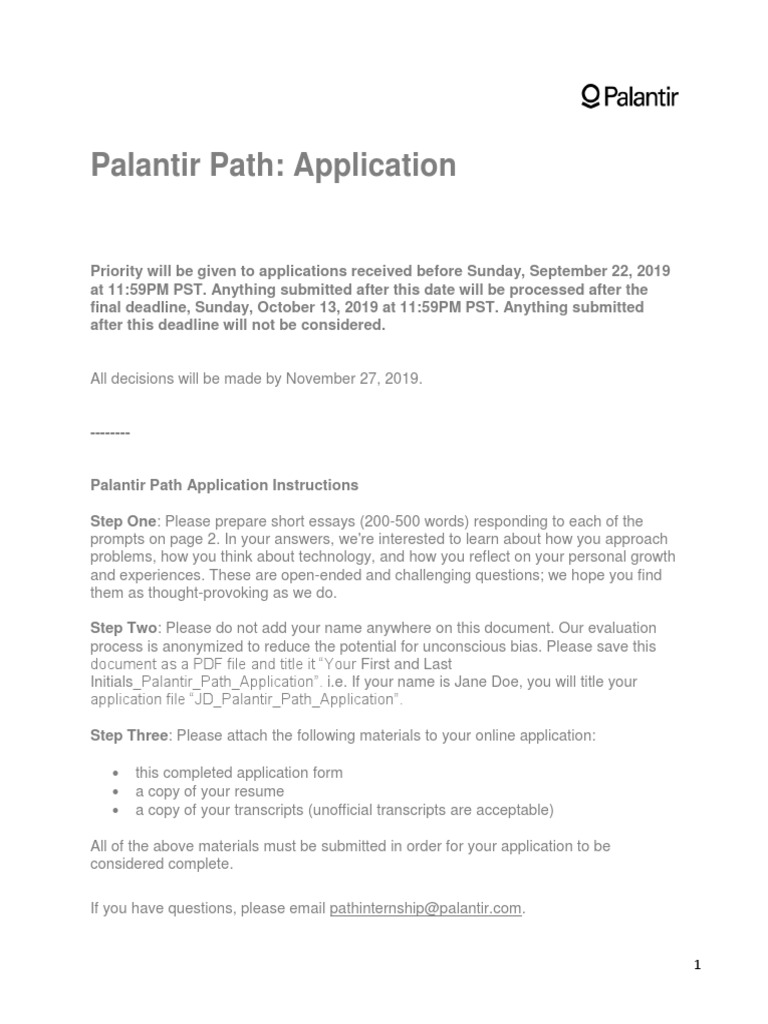 Palantir Path Application | PDF