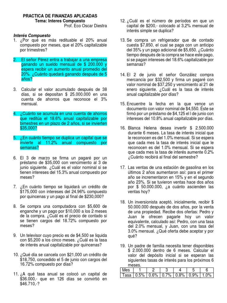 Prac Tica Interes Compuesto | PDF | Interés | Finanzas personales