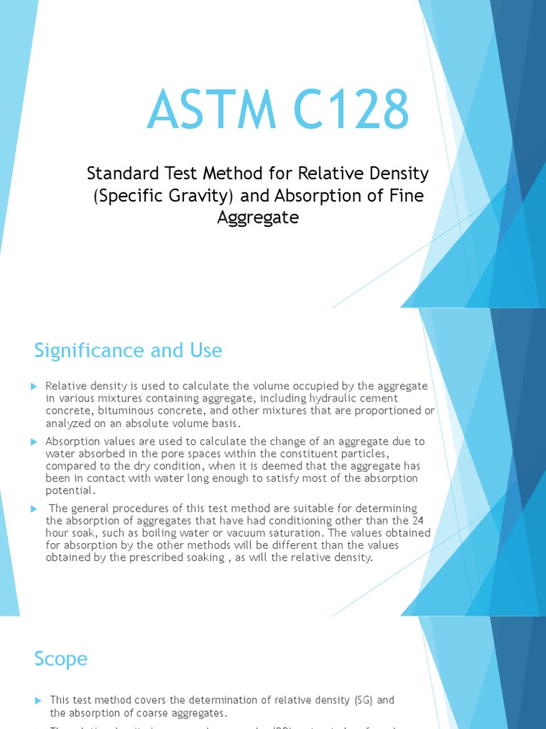 Astm C128 | Porosity | Density