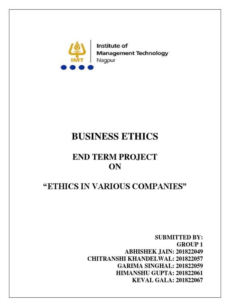 Business Ethics Project | PDF | Nestlé | Nike