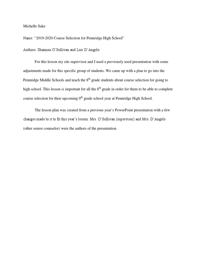 2019-2020 Pennridge High Course Selection | PDF | School Counselor ...