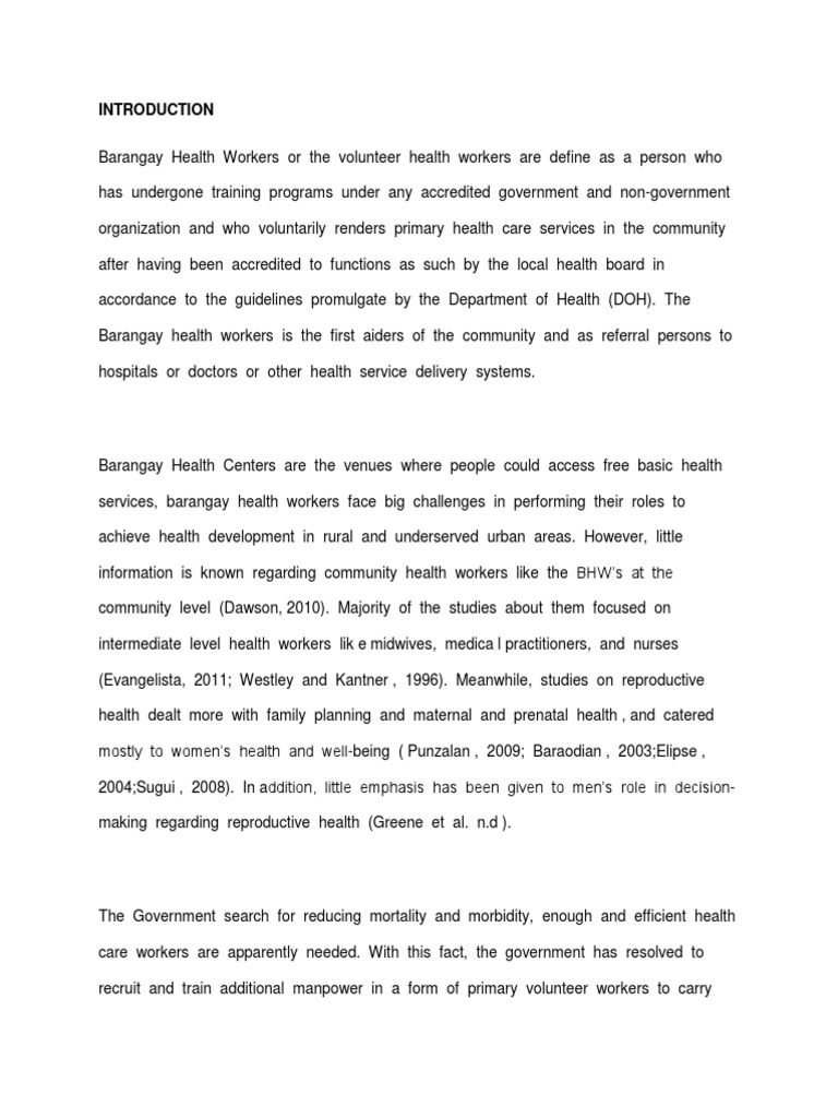 Training Needs and Development of BHW-1 | PDF | Health Care | Psychology