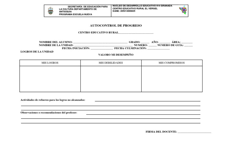 Autocontrol de Progreso | PDF