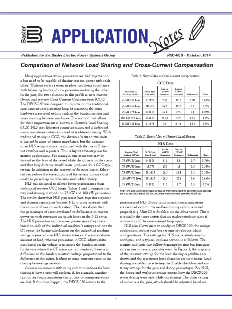 Network Load Sharing Vs Cross Current Compensation PDF | PDF | Electric ...