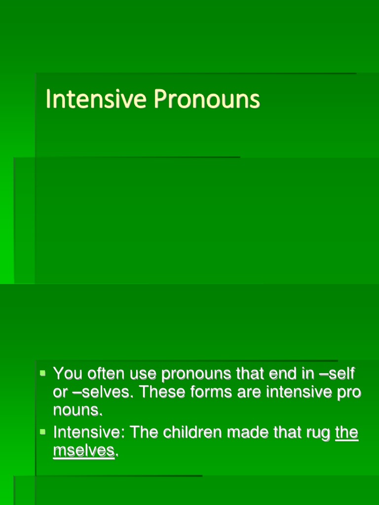 Intensive Pronouns | PDF | Grammatical Number | Pronoun