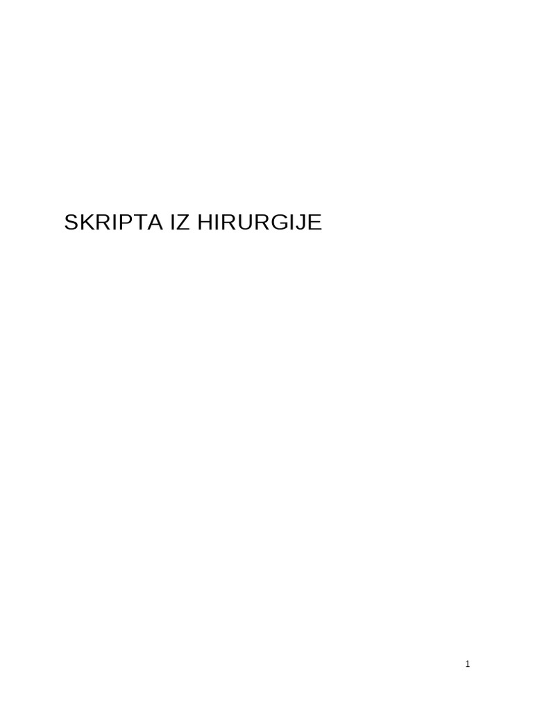 Skripta Iz Hirurgije PDF | PDF