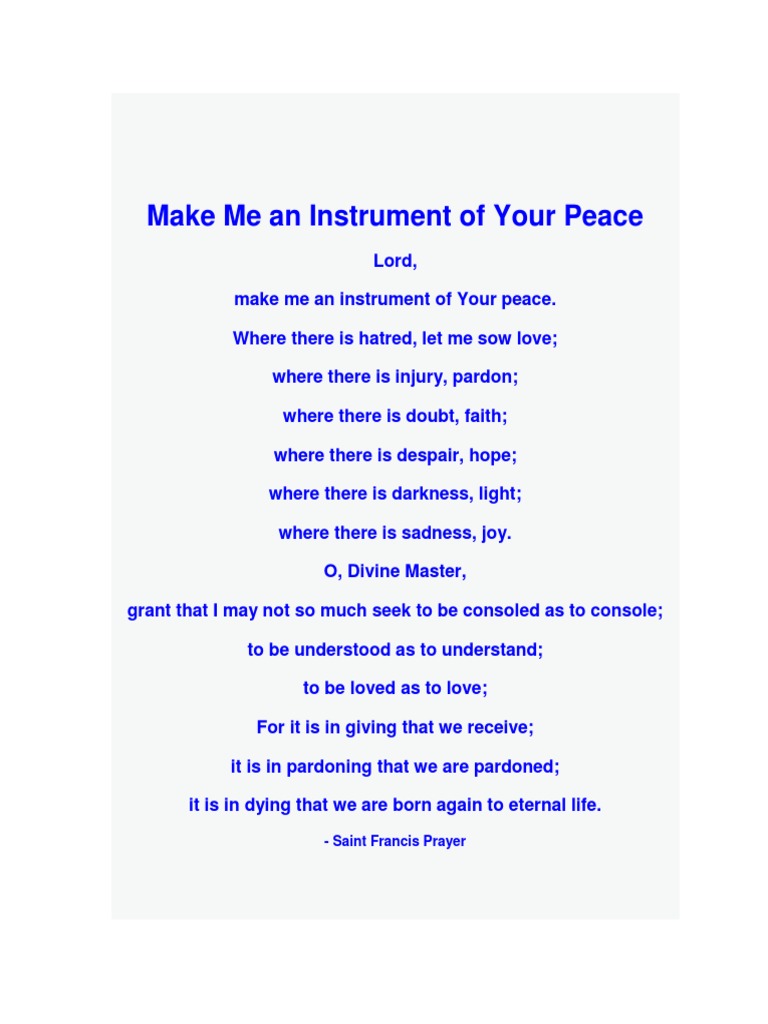 Make Me An Instrument of Your Peace | PDF