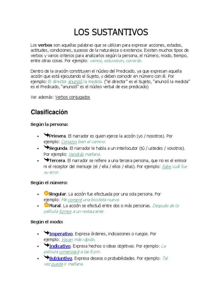 VERBOS | PDF | Numero Gramatical | Verbo