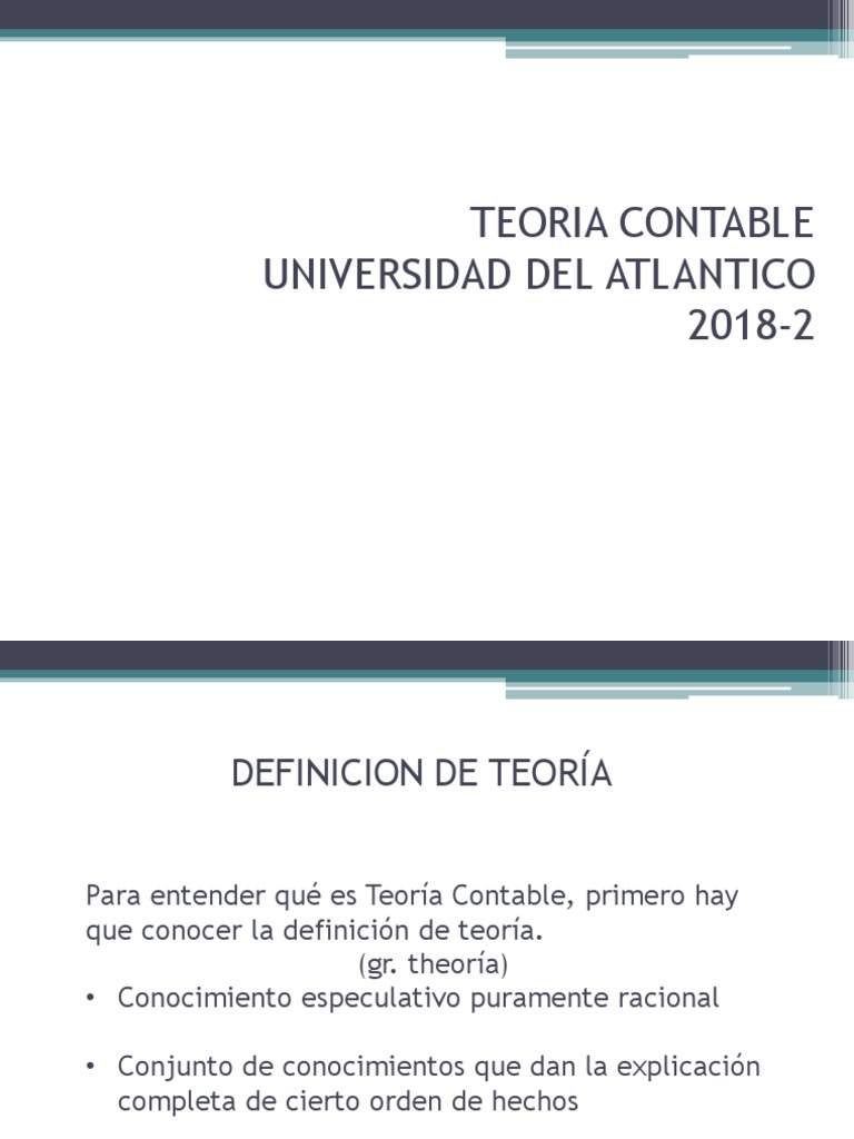 Definición y Elementos de la Teoría Contable | PDF | Contabilidad | Teoría