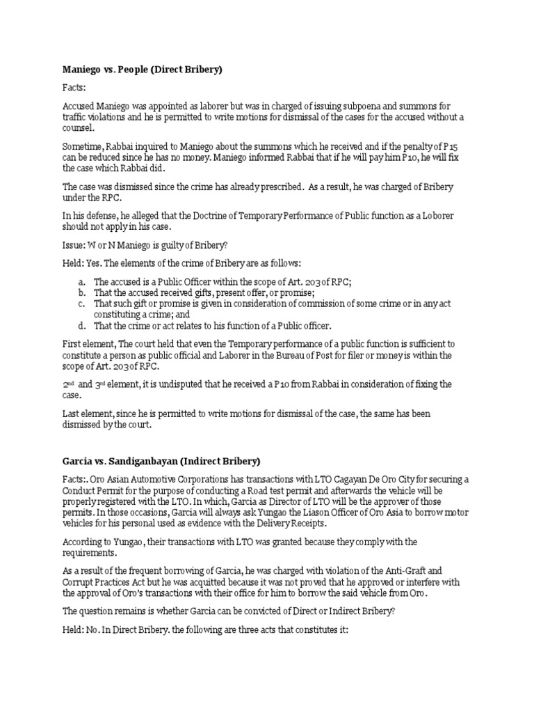 Bribery Cases: Legal Analysis and Outcomes | PDF | Bribery | Criminal ...