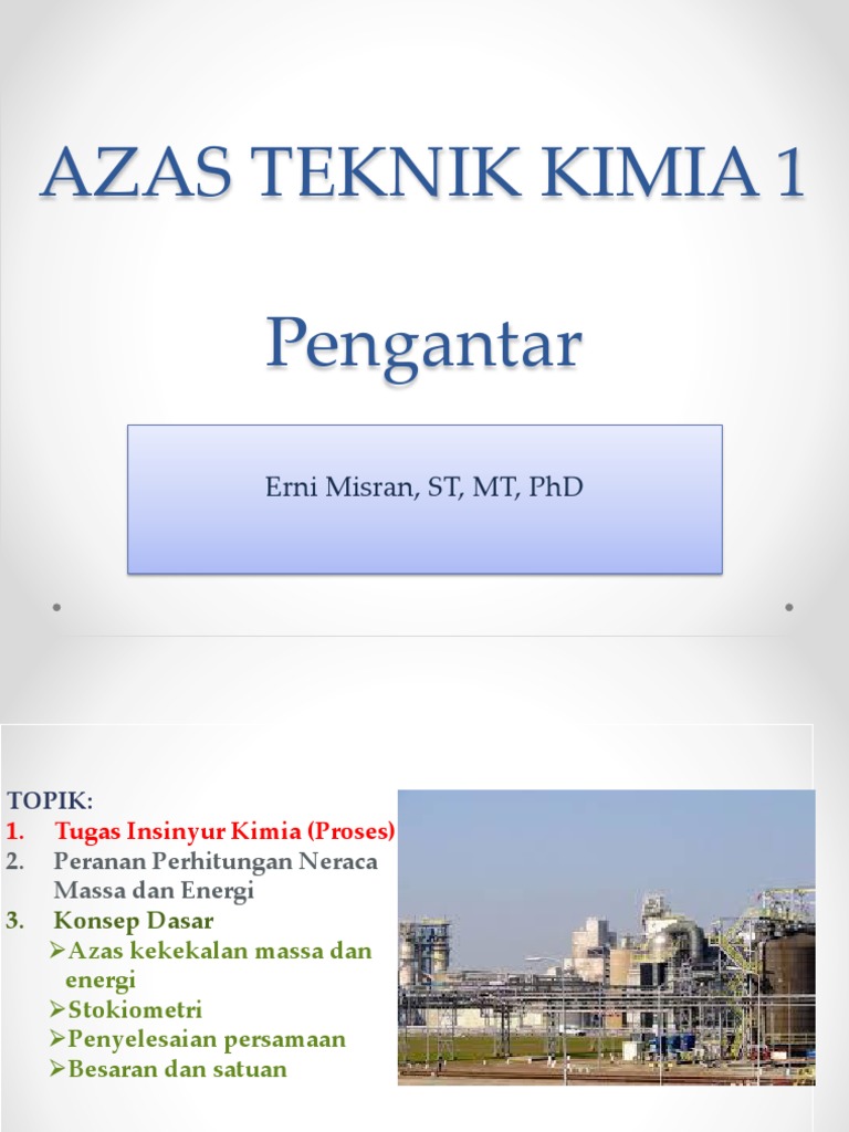 Azas Teknik Kimia 1 | PDF