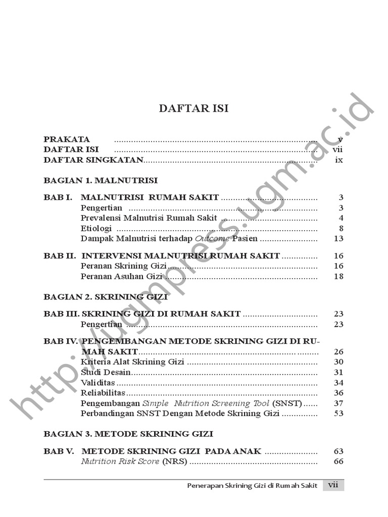 Daftar Isi: Simple Nutrition Screening Tool (SNST) ...... 37 | PDF ...