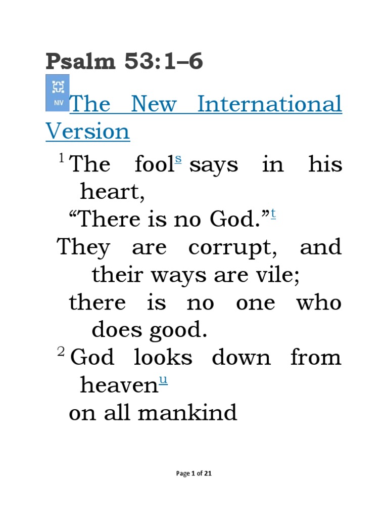Psalm 53 | PDF | Books Of The Hebrew Bible | Torah