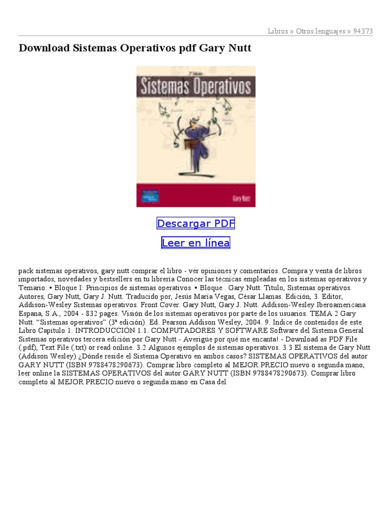 Sistemas Operativos PDF | PDF