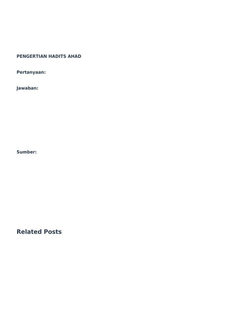 Pengertian Hadis Ahad | PDF