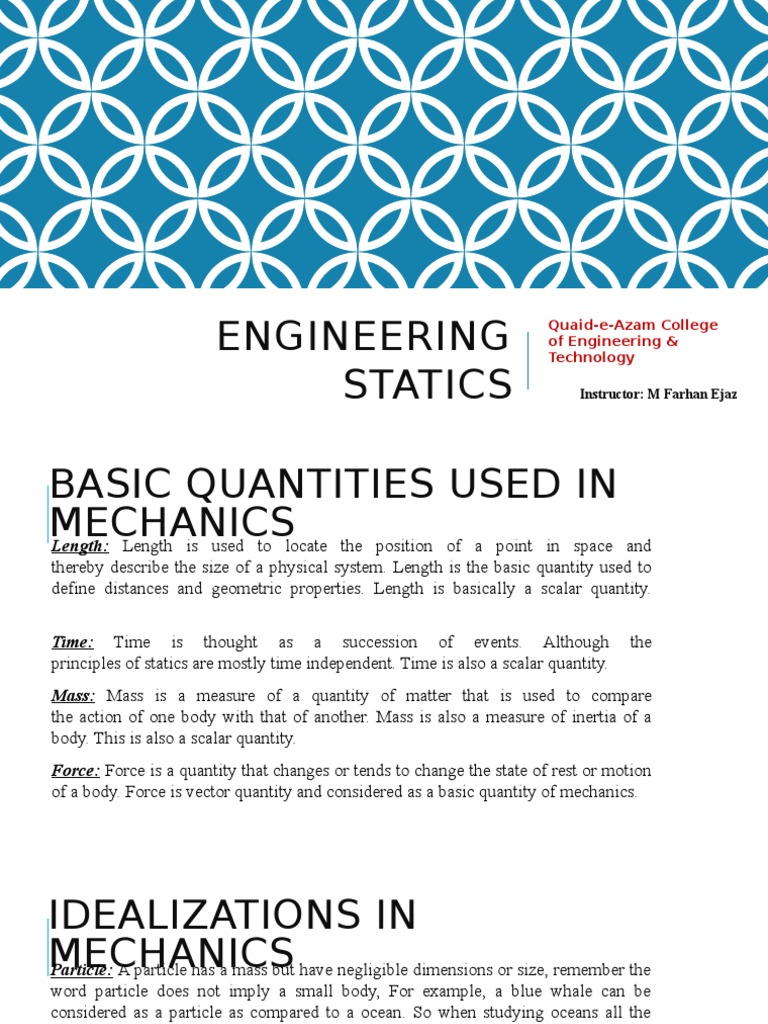 Fundamentals of Engineering Statics | PDF | Newton's Laws Of Motion | Force