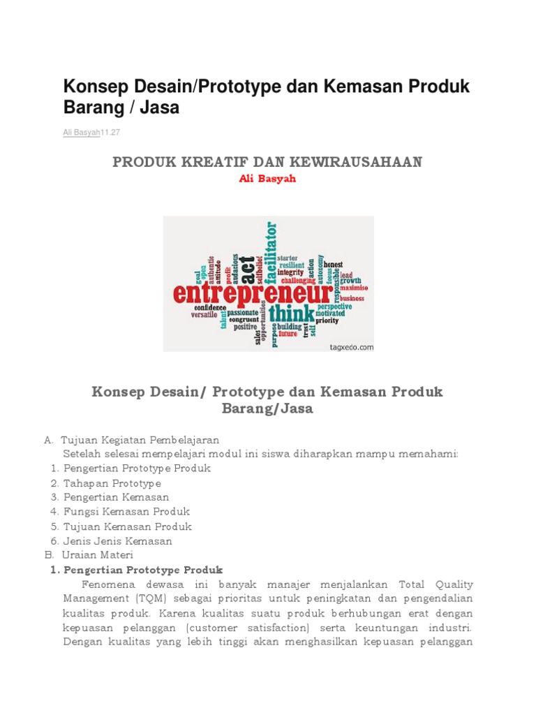 Konsep Desain Dan Prototype Dan Kemasan | PDF | Seni
