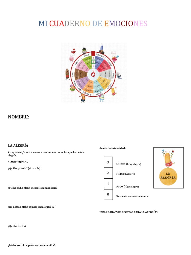 Cuaderno de Emociones para Niños | PDF | Las emociones | Conceptos ...