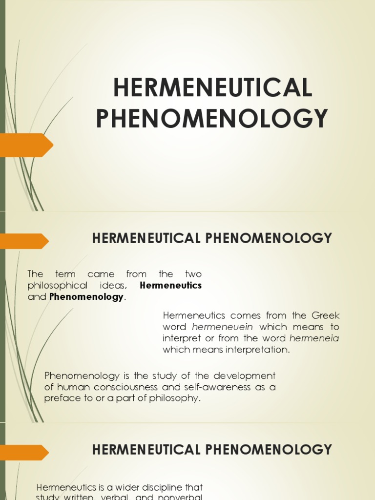 Hermeneutical Phenomenology | PDF | Hermeneutics | Phenomenology ...