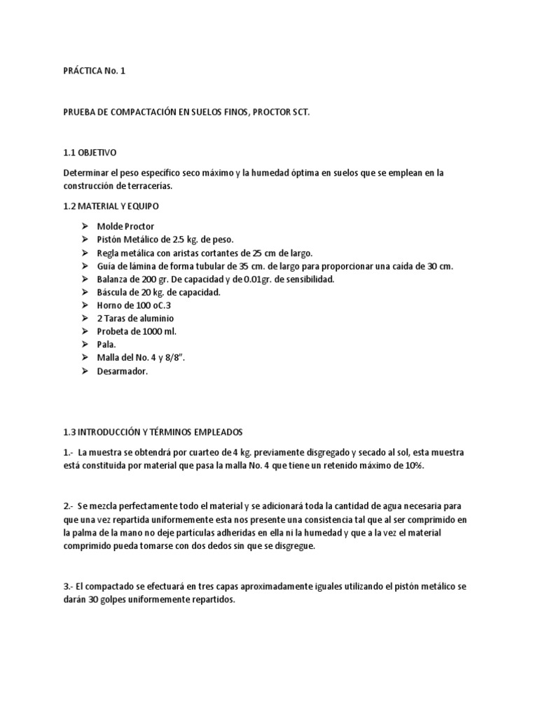 Prueba Proctor | PDF | Aluminio | Agua