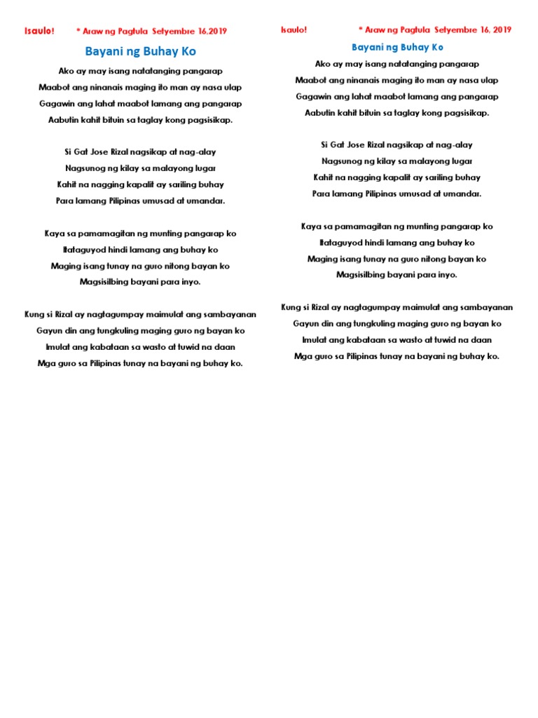 Bayani NG Buhay Ko | PDF