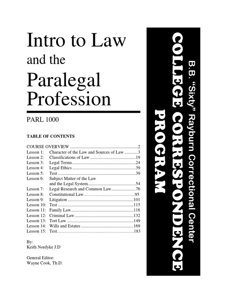Paralegal study guide | Precedent | Law Of The United States