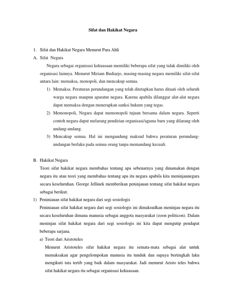 Sifat Dan Hakikat Negara | PDF | Politik