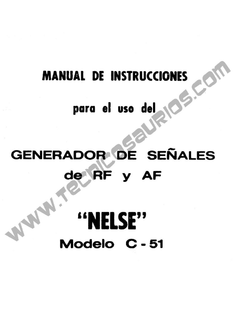 Generador de Señales Nelse Modelo c51 | PDF