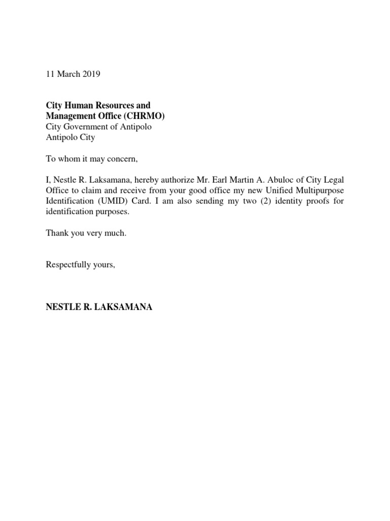Authorization Letter | PDF