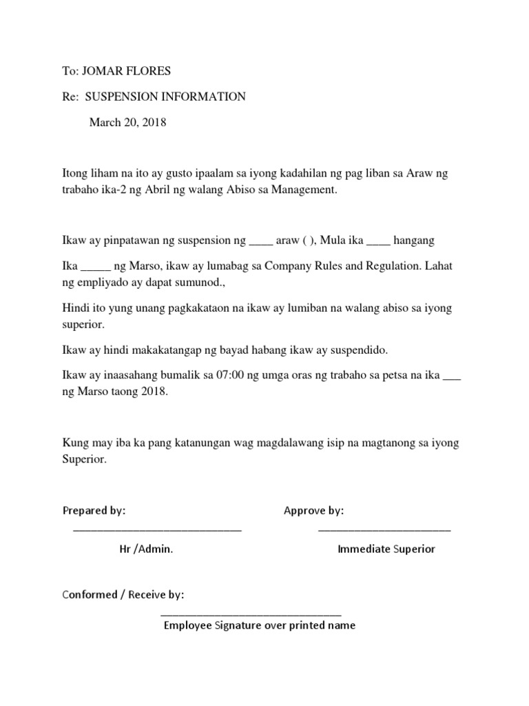New Suspension Letter | PDF