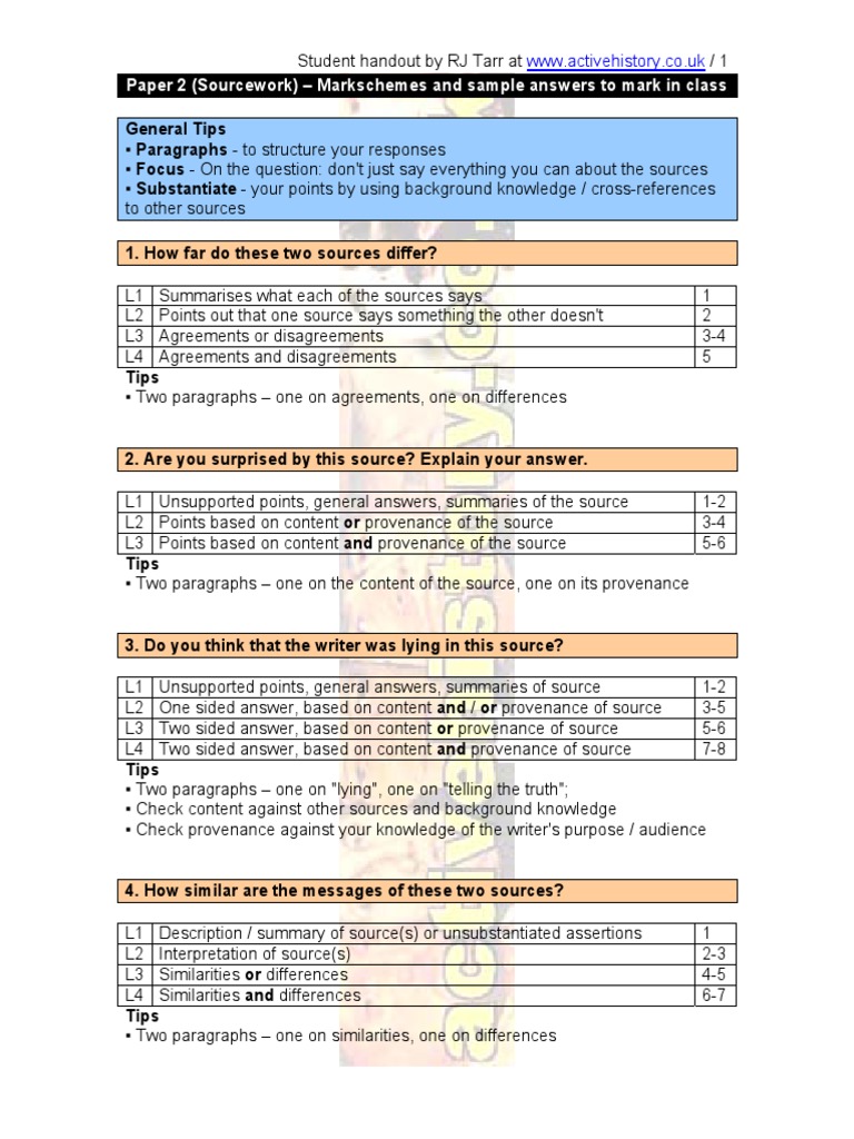 Source Analysis Guide PDF | Download Free PDF | Adolf Hitler | Benito ...