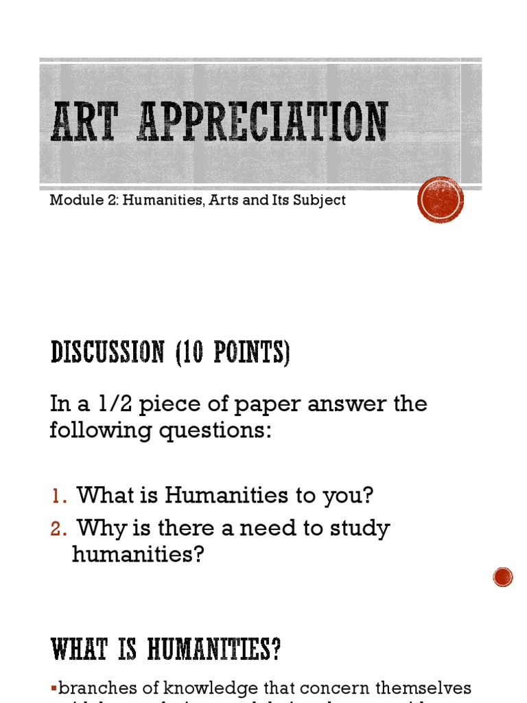 Module 2: Humanities, Arts and Its Subject | PDF | Humanities | The Arts