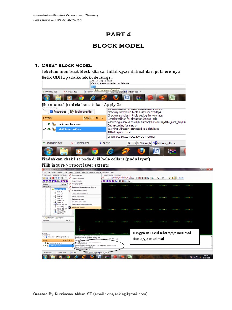 Panduan Membuat Block Model Tambang | PDF | Komputer | Teknologi & Rekayasa