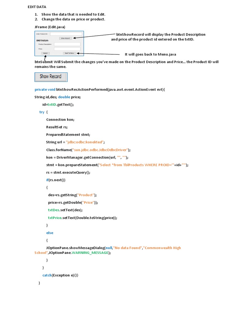 EDIT DATA Update product details | PDF | Computing Platforms | Computer Libraries
