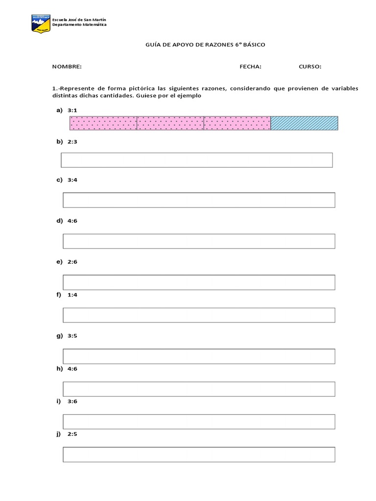 Guía de Razones para 6° Básico | PDF