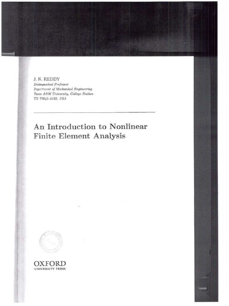 J. N. Reddy - An Introduction To Nonlinear Finite Element Analysis ...