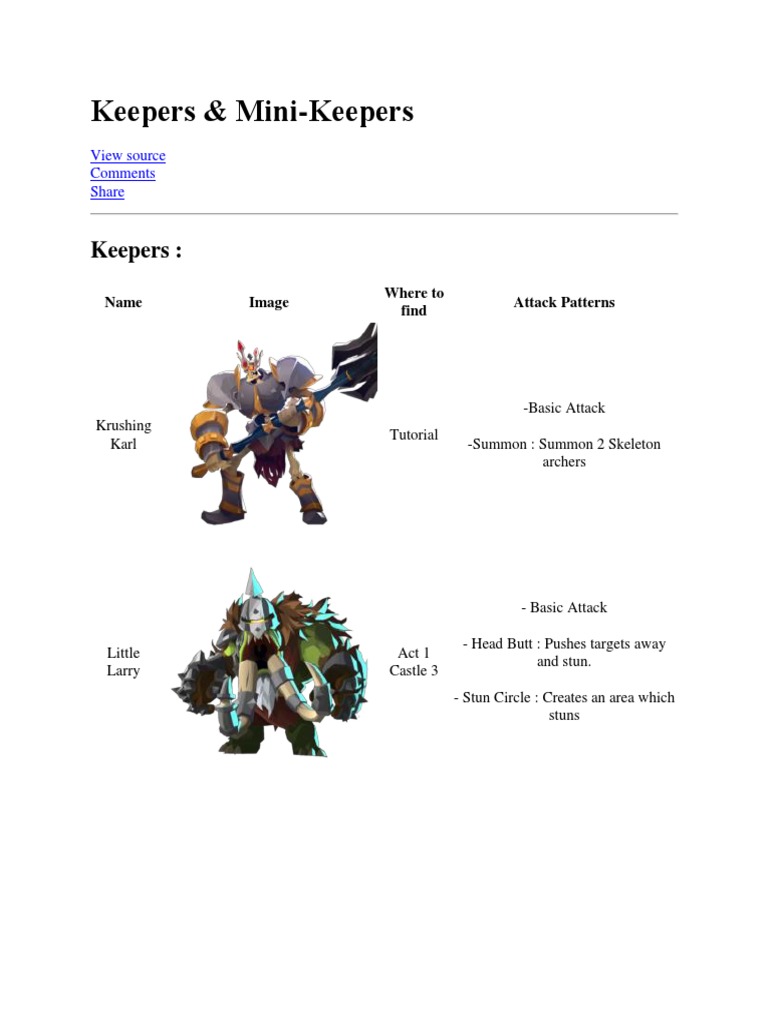 Keepers & Mini-Keepers | PDF | Bullet | Projectiles