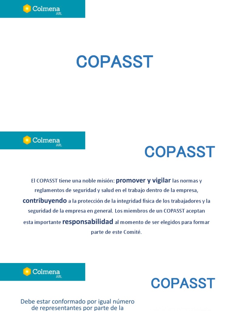 Presentacion Copasst | PDF | Bienestar | Medicina