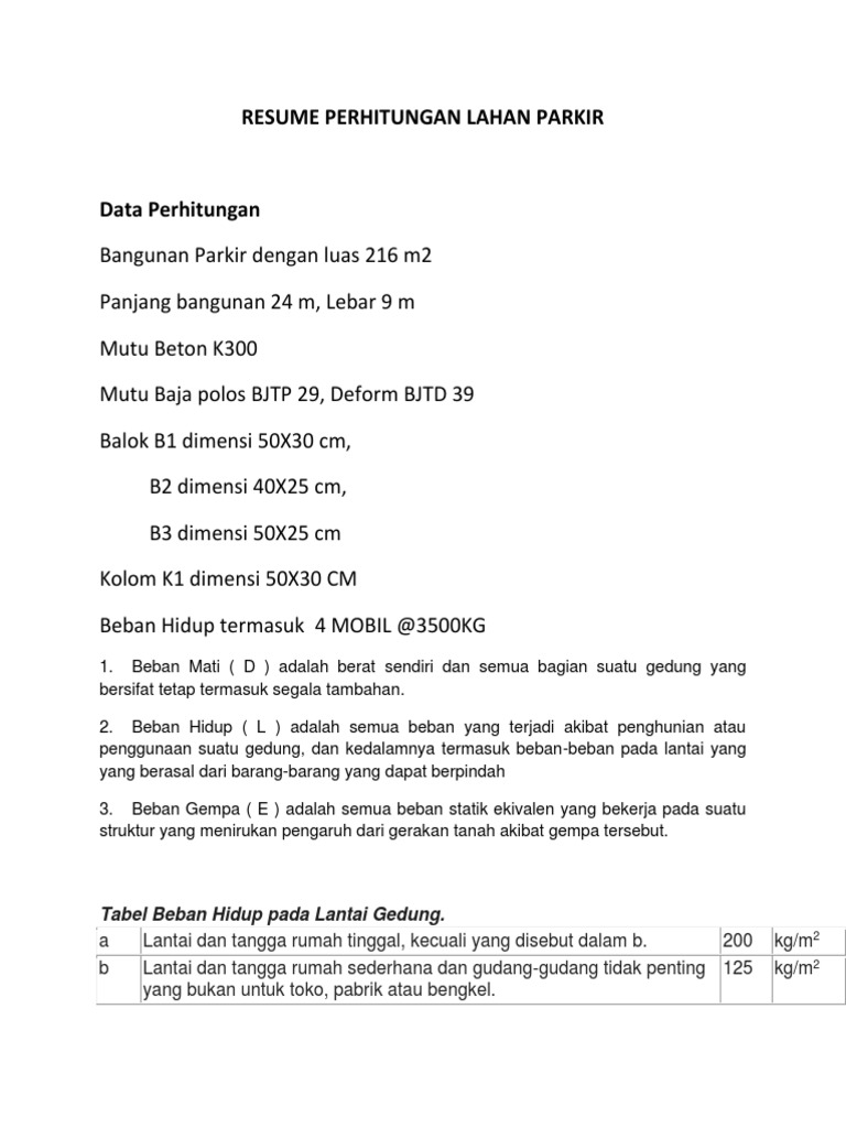 Perhitungan Lahan Parkir | PDF