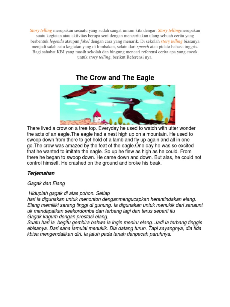 The Crow and The Eagle: Story Telling Story Telling Story Telling | PDF