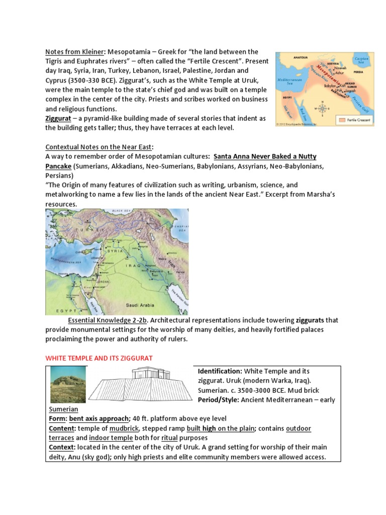 AP Art Hisory Notes | PDF | Mesopotamia | Temple