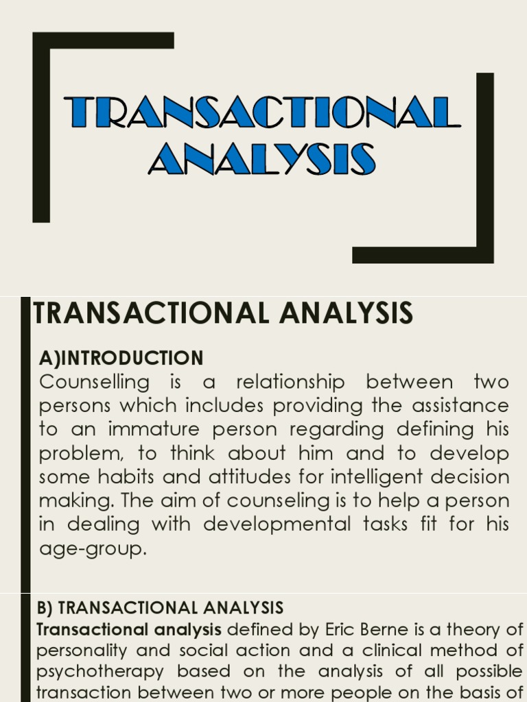 Transactional Analysis | PDF | Personality Psychology | Psychotherapy