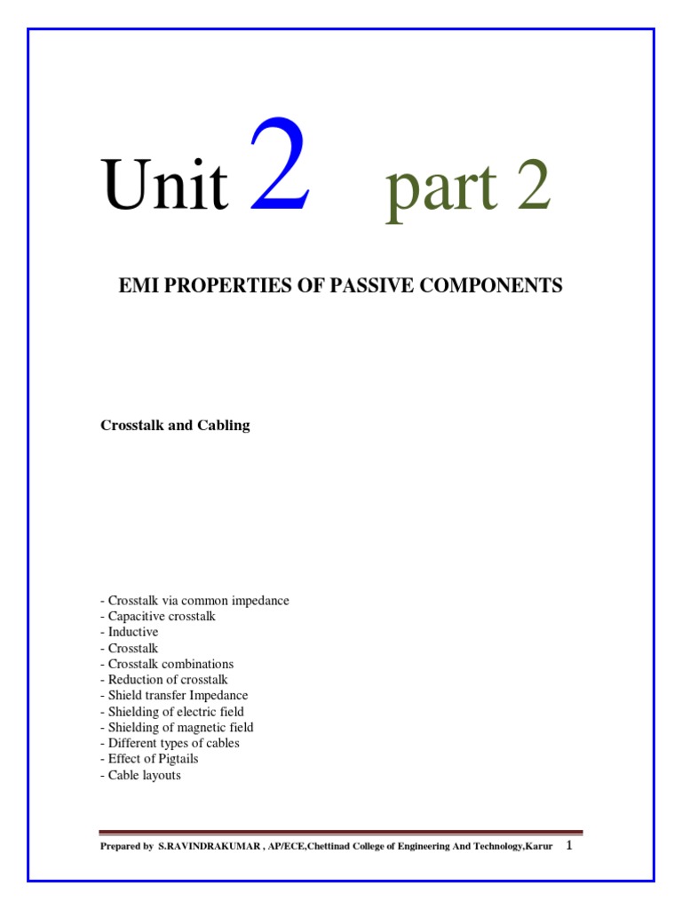 Emi Properties of Passive Components: Crosstalk and Cabling | PDF ...